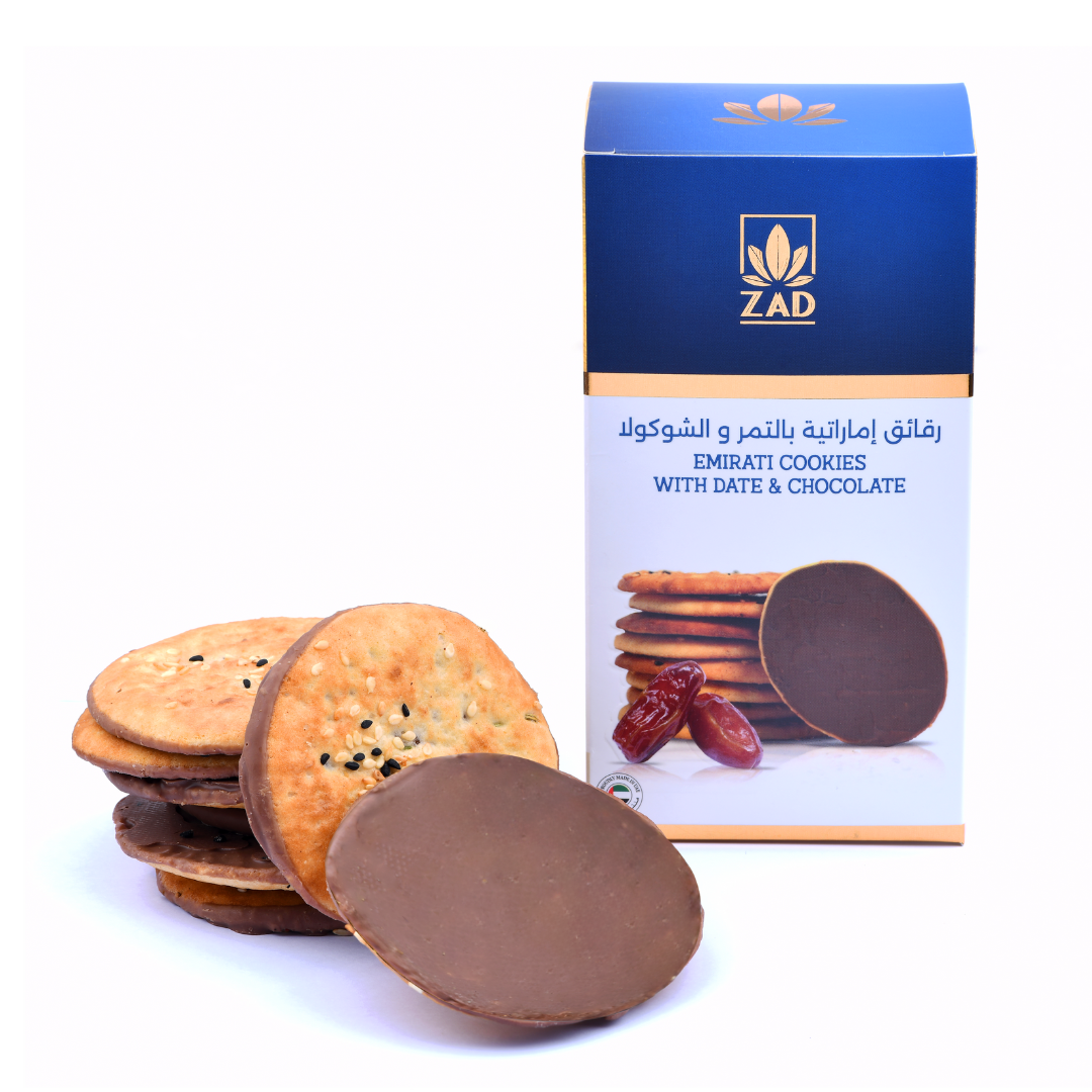 Emirati Chocolate & Date Raqaik Cookies 117g | ZAD Food – zadfood