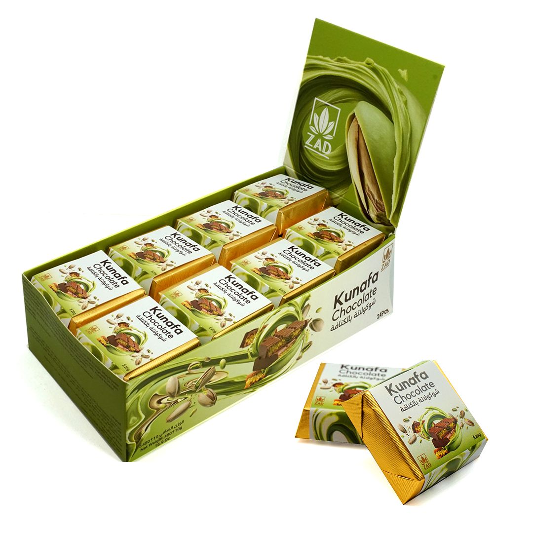 Zad Kunafa Real Chocolate Box of 24 Pcs – zadfood